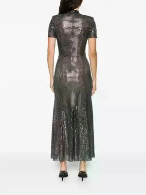 SELF-PORTRAIT Embellished Short-sleeve Midi Dress