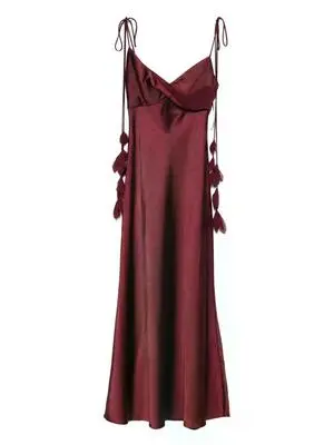 SELF-PORTRAIT Tie-strap Midi Dress - Red