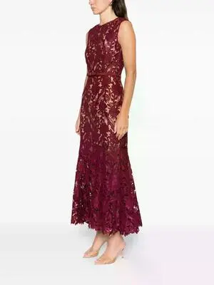 SELF-PORTRAIT Sleeveless Midi Dress - Red