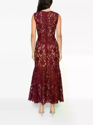 SELF-PORTRAIT Sleeveless Midi Dress - Red