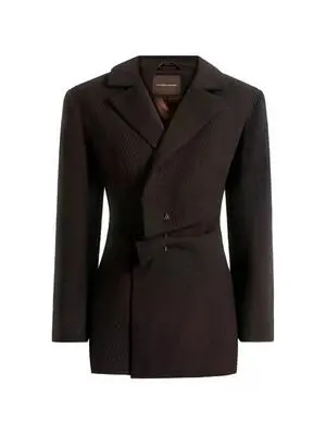 Manière De Voir Sylvie Asymmetric-hem Blazer Dress - Brown