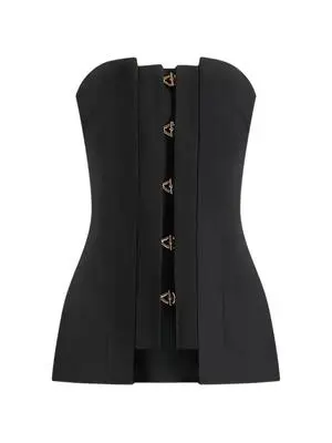 Manière De Voir Viviane Clasp-detail Bandeau Top - Black