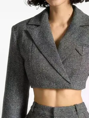 Manière De Voir Wide-shoulder Cropped Blazer