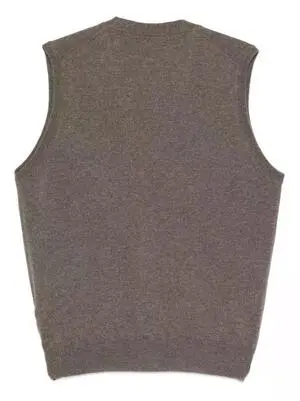 DELL'OGLIO Buttoned Cashmere Gilet - Brown