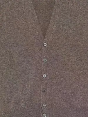 DELL'OGLIO Buttoned Cashmere Gilet - Brown