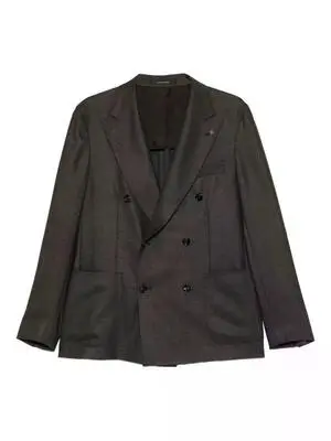 Tagliatore Douuble-breasted Patch-pocket Blazer - Brown