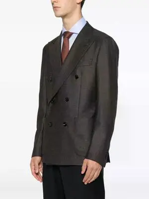 Tagliatore Douuble-breasted Patch-pocket Blazer - Brown