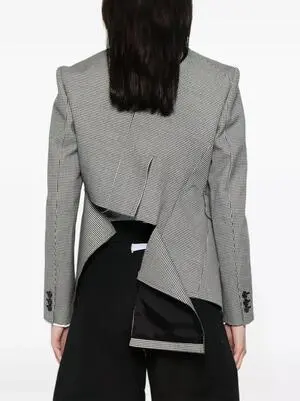 Comme Des Garçons Houndstooth Cut-out Jacket