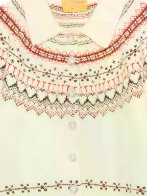 Guest In Residence Patterned Cardigan - Yellow