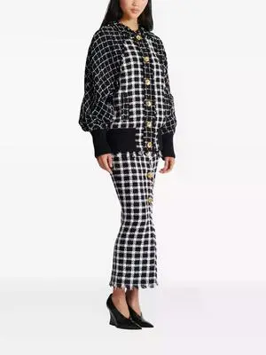 Balmain Tweed Bomber Jacket - Black