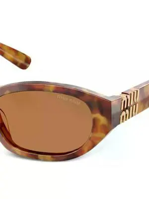 Miu Miu Tortoiseshell Sunglasses With Logo Detail