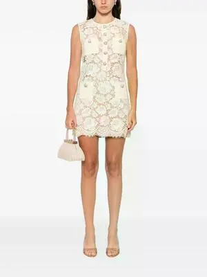 SELF-PORTRAIT Embellished Lace Mini Dress With Pockets