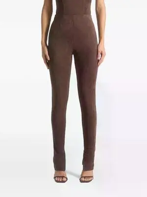 Manière De Voir Faux-suede Leggings - Brown