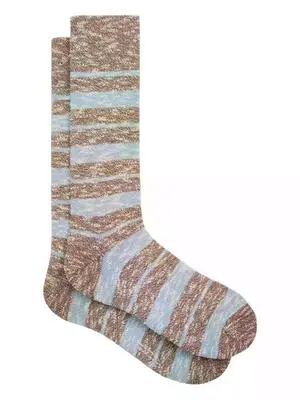Paul Smith Striped Cotton Socks - Brown