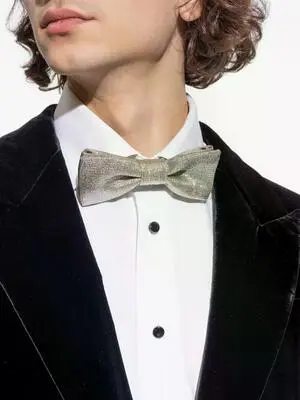 Versace Metallic Bow Tie - Grey
