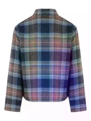 META CAMPANIA COLLECTIVE Check Wool Jacket - Blue