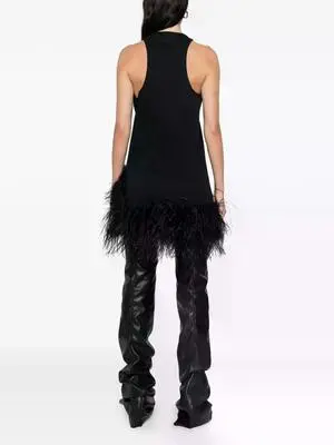 Attico Feather-trimmed Mini Dress