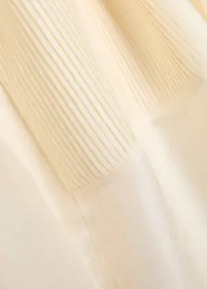 Tory Burch Pintucked Linen And Silk-blend Tunic - Ivory