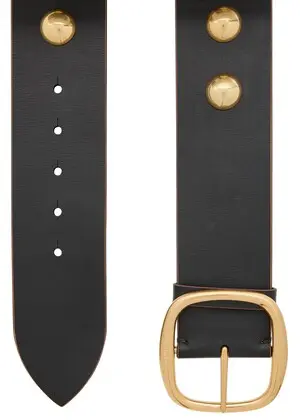Chloé Midnight Stud-embellished Leather Belt - Black