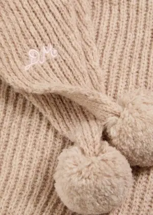 DAMSON MADDER Knit Hood With Pom-poms