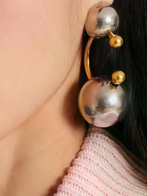 Balmain Sphere-detail Hoop Earrings