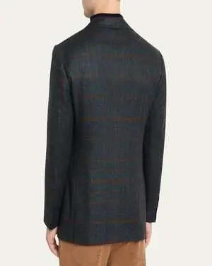 Cesare Attolini Plaid Cashmere Two-button Jacket