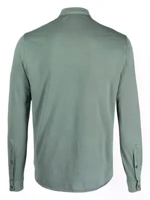 DELL'OGLIO Band-collar Cotton Polo Shirt