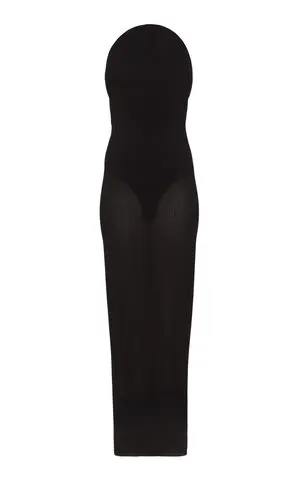Alaïa Curved Bustier Jersey Maxi Dress