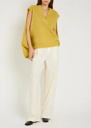 Maria Mcmanus Straight-leg Stretch-wool Trousers - Ivory