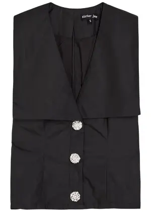 SISTER JANE Birdie Collared Poplin Vest