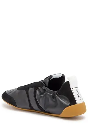 Chloé Grained Leather Sneakers - Black