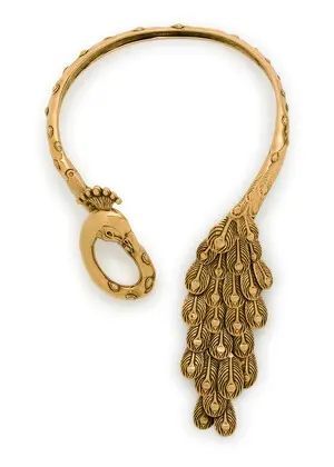 Chloé Feather Peacock Necklace - Gold