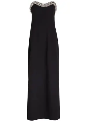 Simkhai Riona Embellished Strapless Crepe Gown - Black