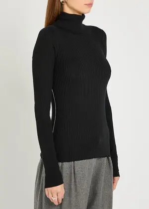 Maria Mcmanus Ribbed Merino Wool Turtleneck Top