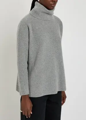 Eileen Fisher Ribbed Roll-neck Wool And Cashmere-blend Jumper