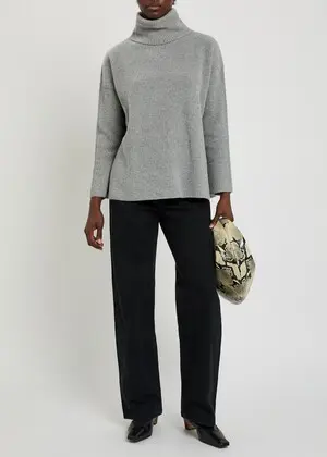 Eileen Fisher Ribbed Roll-neck Wool And Cashmere-blend Jumper