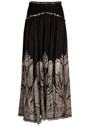 Zimmermann Dream Burnout Printed Silk Maxi Skirt - Multi Print