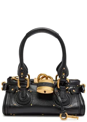 Chloé Paddington Small Grained Leather Shoulder Bag - Black