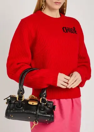 Chloé Paddington Small Grained Leather Shoulder Bag - Black