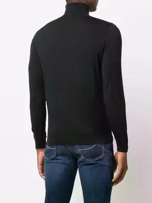 DELL'OGLIO Merino Roll Neck Jumper - Black