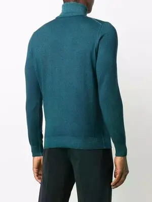 DELL'OGLIO Roll Neck Rib-trimmed Jumper - Blue