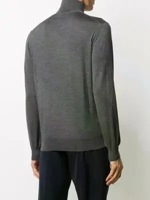 DELL'OGLIO Merino Wool Roll Neck Sweater - Grey
