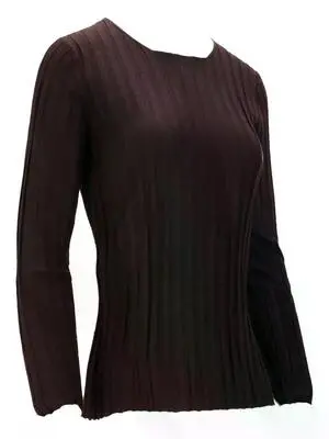 LA ROSE Ribbed Knit Top - Brown