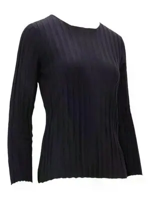LA ROSE Ribbed Girocollo Top - Blue