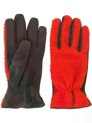 DELL'OGLIO Paneled Gloves - Red