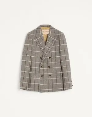Valentino Garavani Double-breasted Wool Jacket With Check Pattern