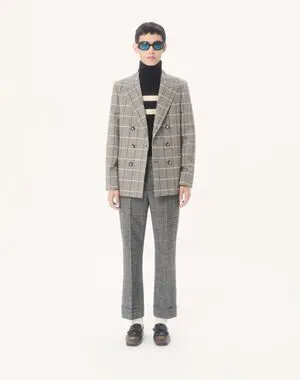 Valentino Garavani Double-breasted Wool Jacket With Check Pattern