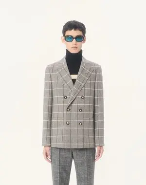 Valentino Garavani Double-breasted Wool Jacket With Check Pattern