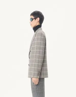 Valentino Garavani Double-breasted Wool Jacket With Check Pattern