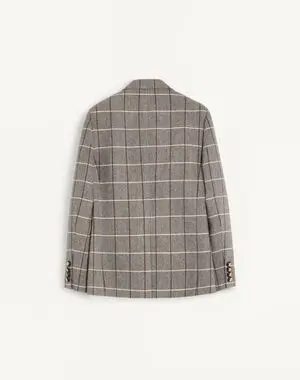 Valentino Garavani Double-breasted Wool Jacket With Check Pattern